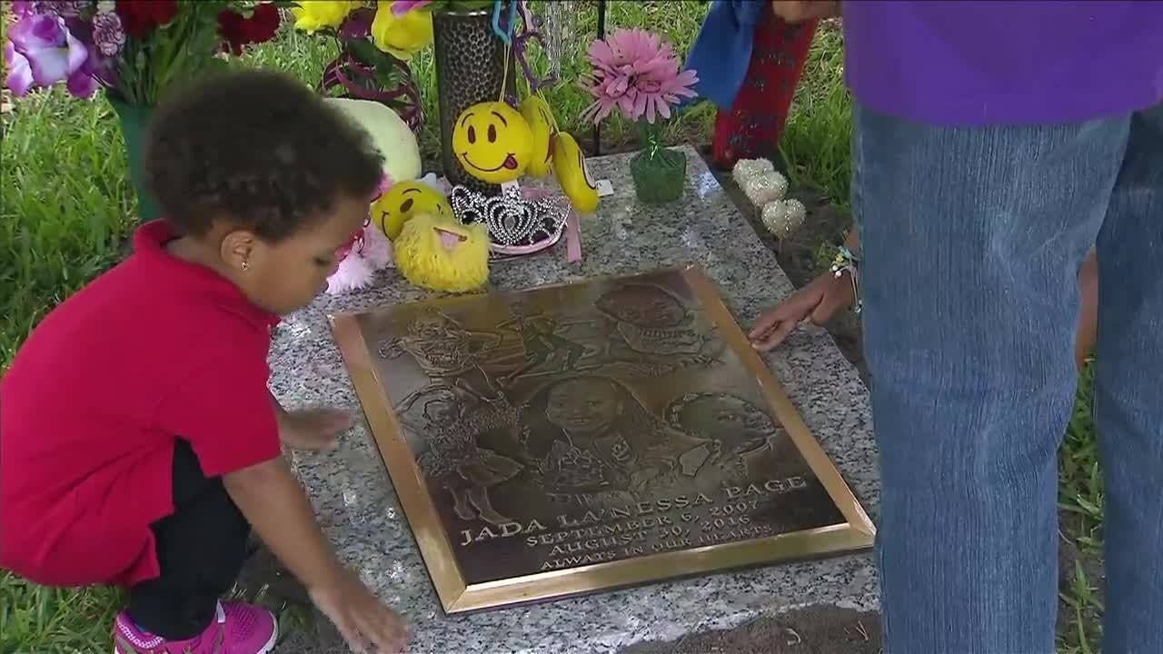 Headstone placed on gravesite of Jada Page